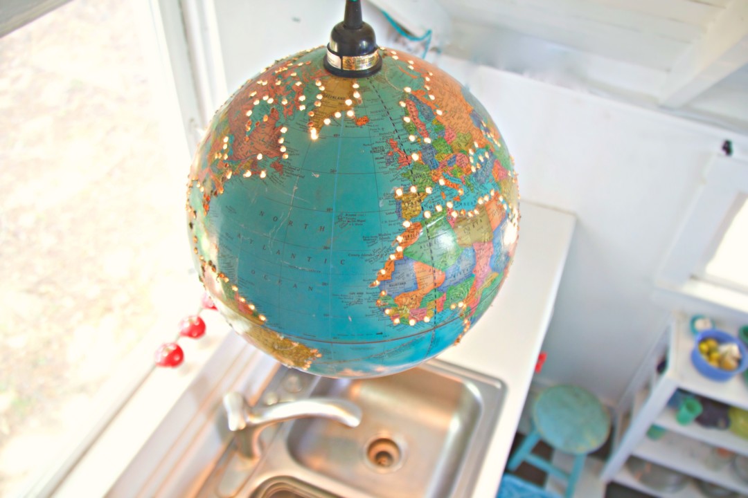 How to create a light fixture from a vintage world globe | Debis Design ...